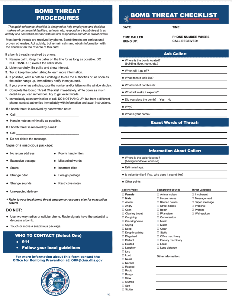 What to Do If I Receive a Bomb Threat: Expert Guidance and Steps - RISK ...